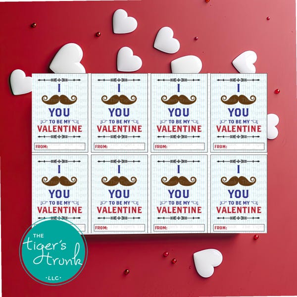 Mustache Valentine - Etsy