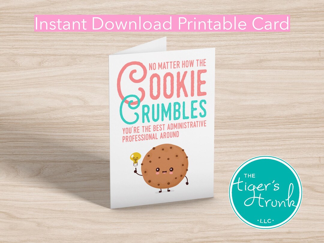 Printable Administrative Professional Appreciation Card, Instant ...