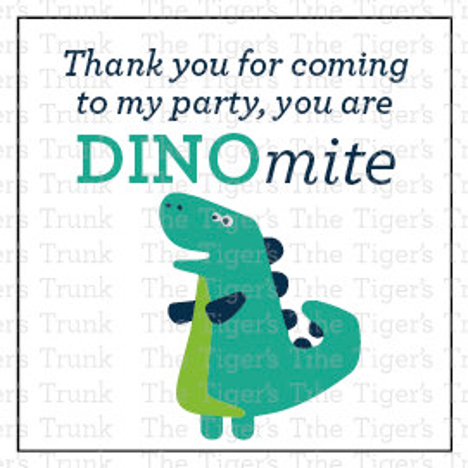 Dinosaur Birthday Favor Tags: Dino-mite Thank You Cards (PDF) - Etsy