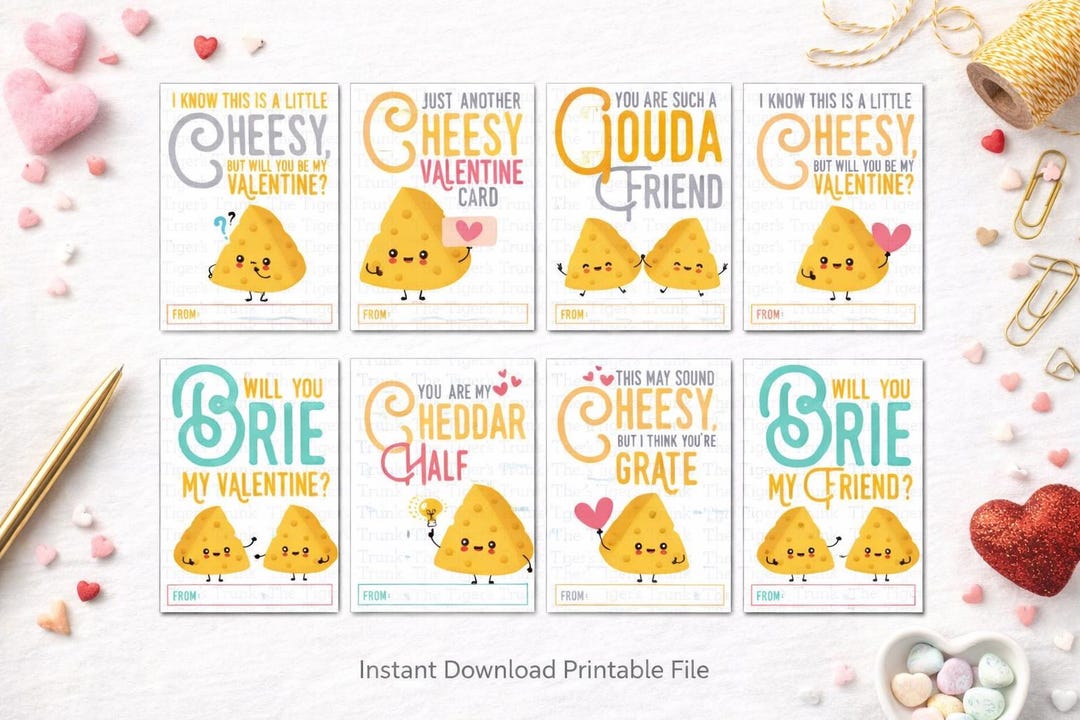 Cheesy Printable Valentine's Day Cards - Etsy