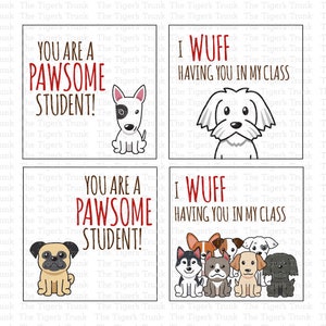 Printable Puppy Valentine Cards for Students, Dog-themed Gift From ...