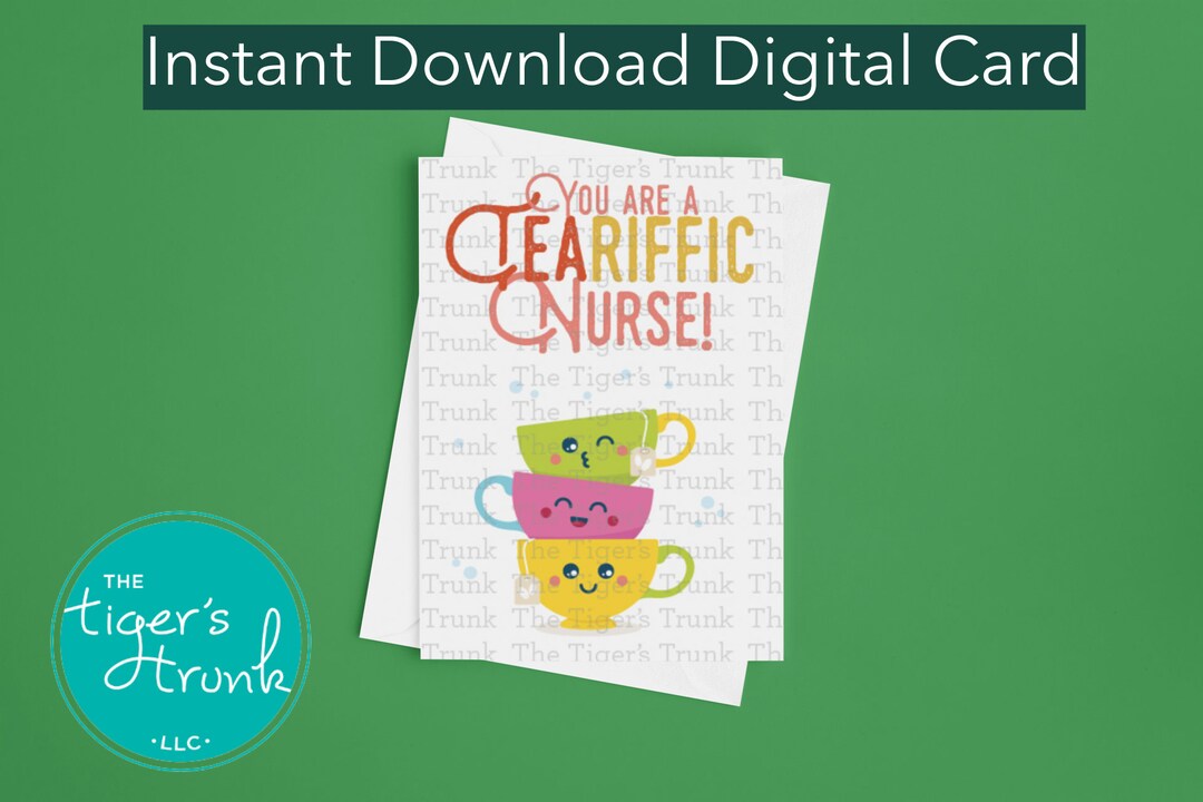 Printable Nurse Appreciation Week Tea Gifts, RN Gift, Instant Download ...