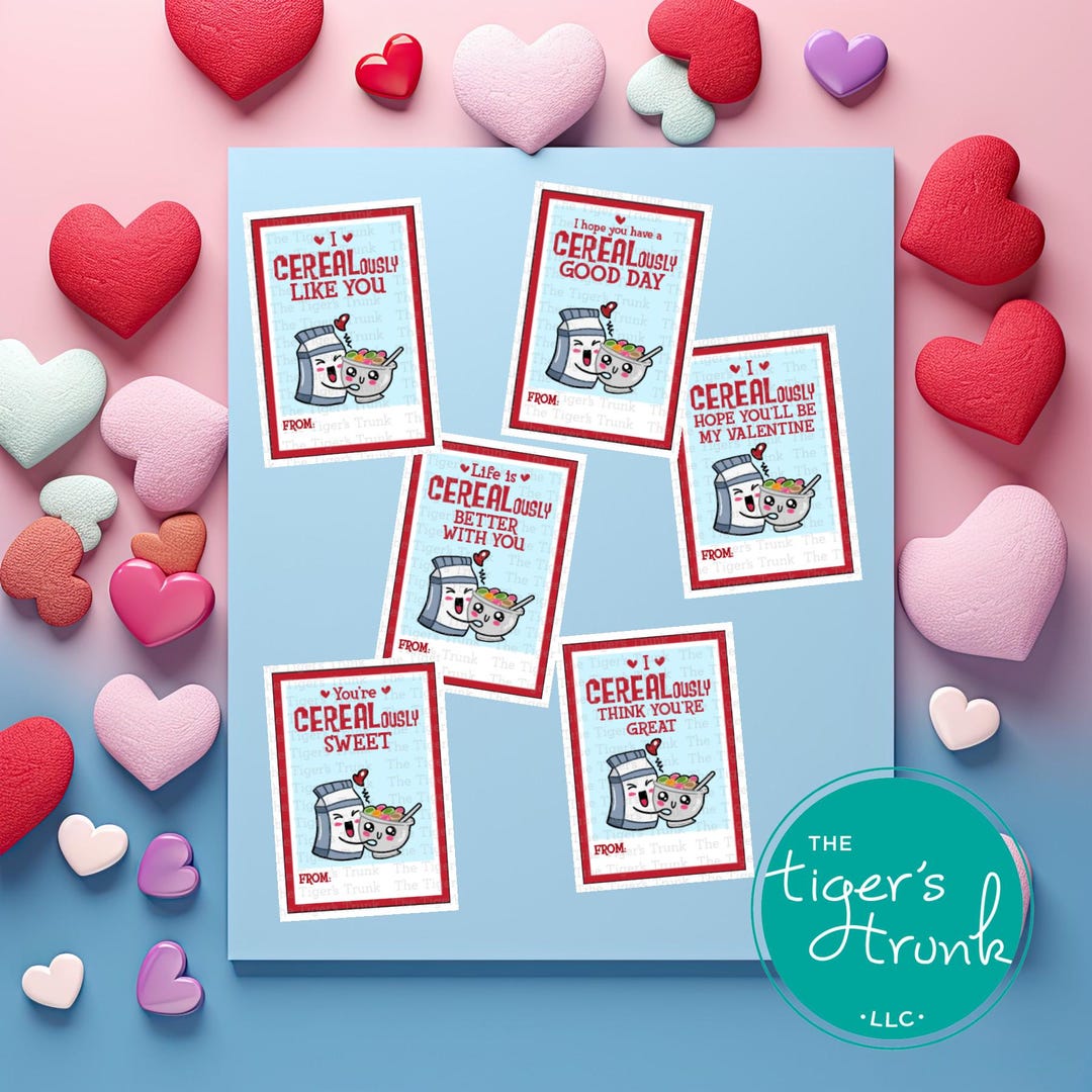 Printable Valentine Cards, Fun Food Pun Breakfast-themed Classroom ...