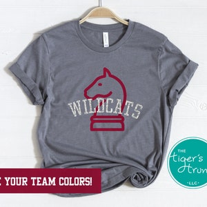 Personalized Chess Shirt in School Color, Custom School Mascot Shirt ...