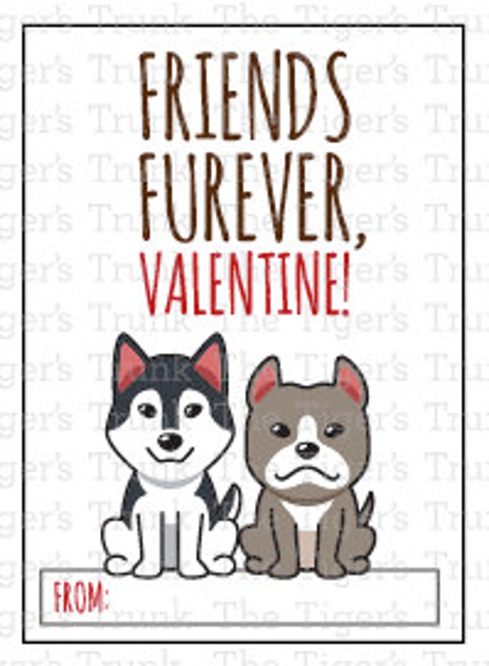 Puppy Valentines Printable Valentine Cards for Kids - Etsy