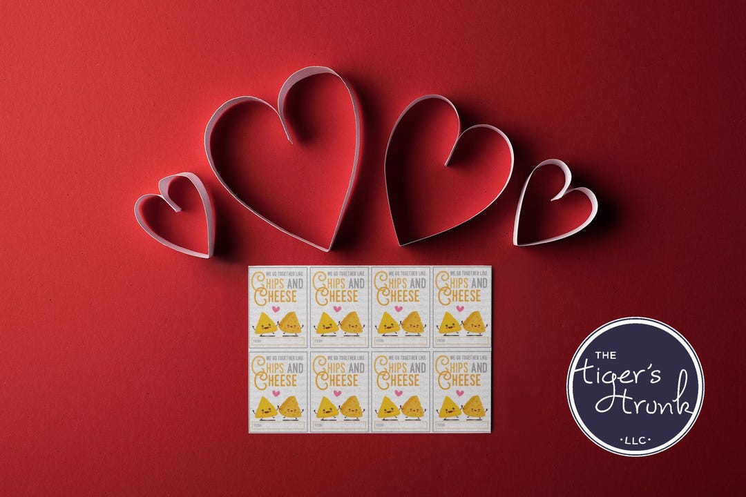 Printable Valentine Tags, Nacho and Chips Theme, Fun Valentine Messages ...