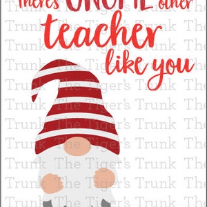 Printable Card, Teacher Gift, Thank You Card, Teacher Thank You, Gnome ...