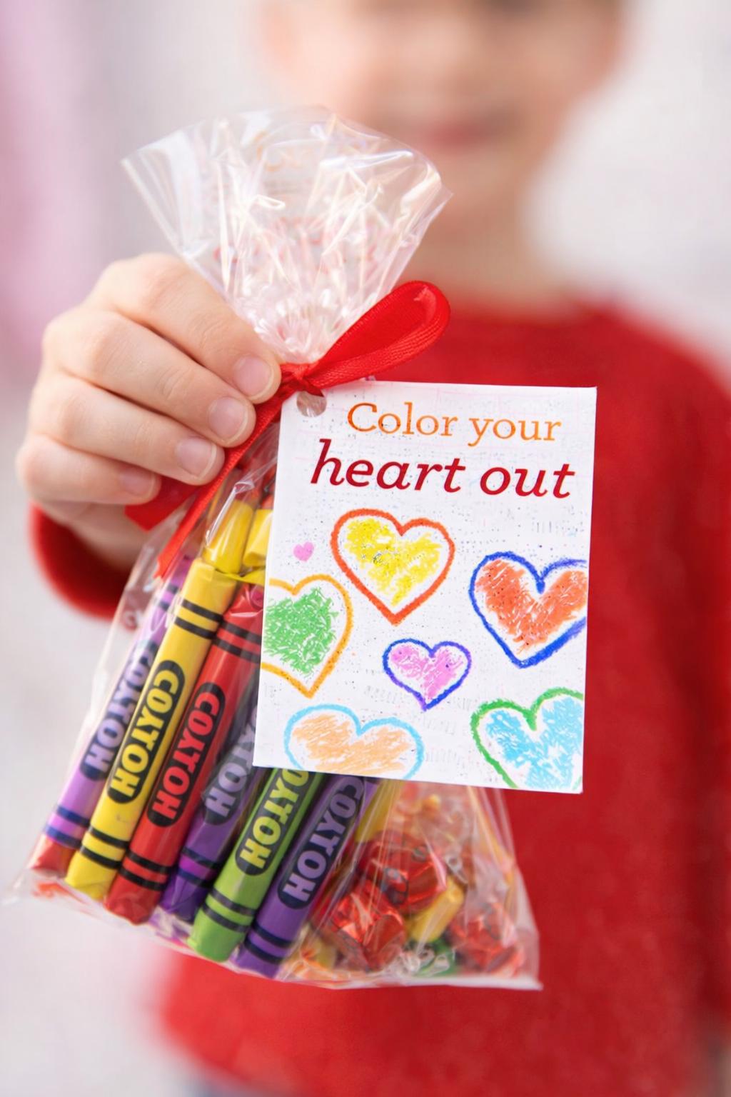 Kids Valentine Cards Printable, Color Your Heart Out, Classroom ...