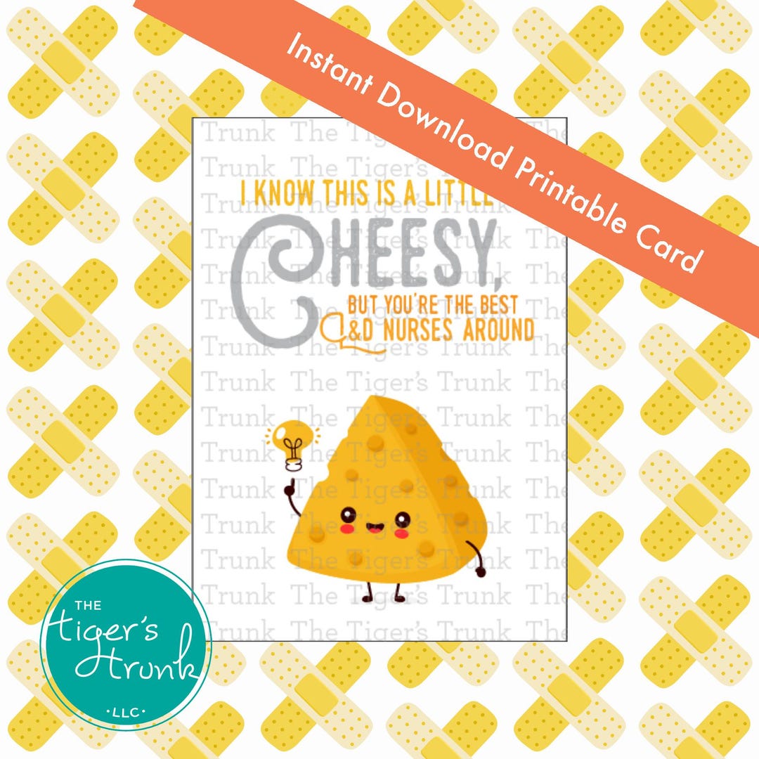 L&D Nurse Appreciation Printable Card, I Know This is a Little Cheesy ...