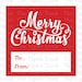 Printable Christmas Tags, Bright Red Christmas Greeting, Merry ...