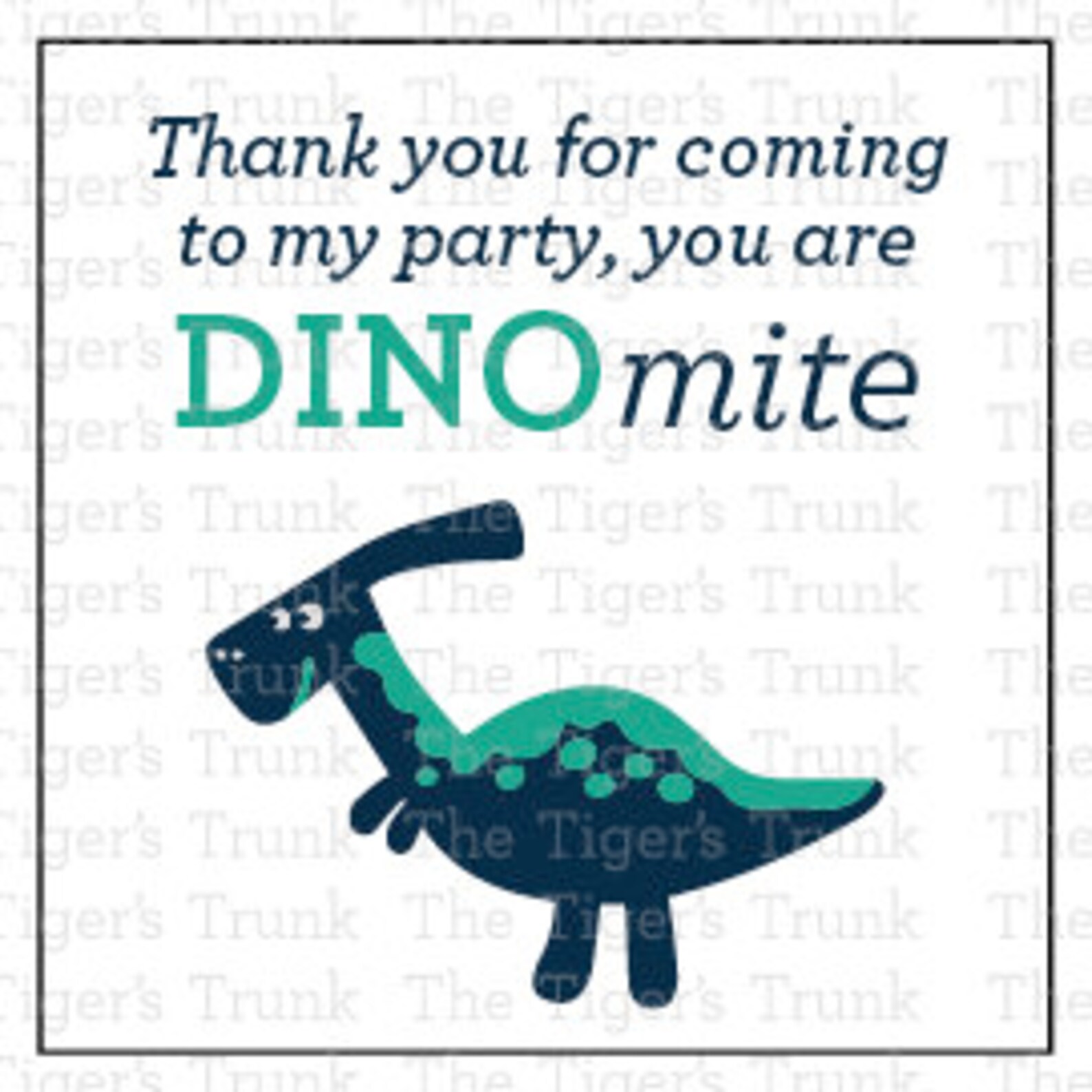 Dinosaur Birthday Favor Tags: Dino-mite Thank You Cards (PDF) - Etsy