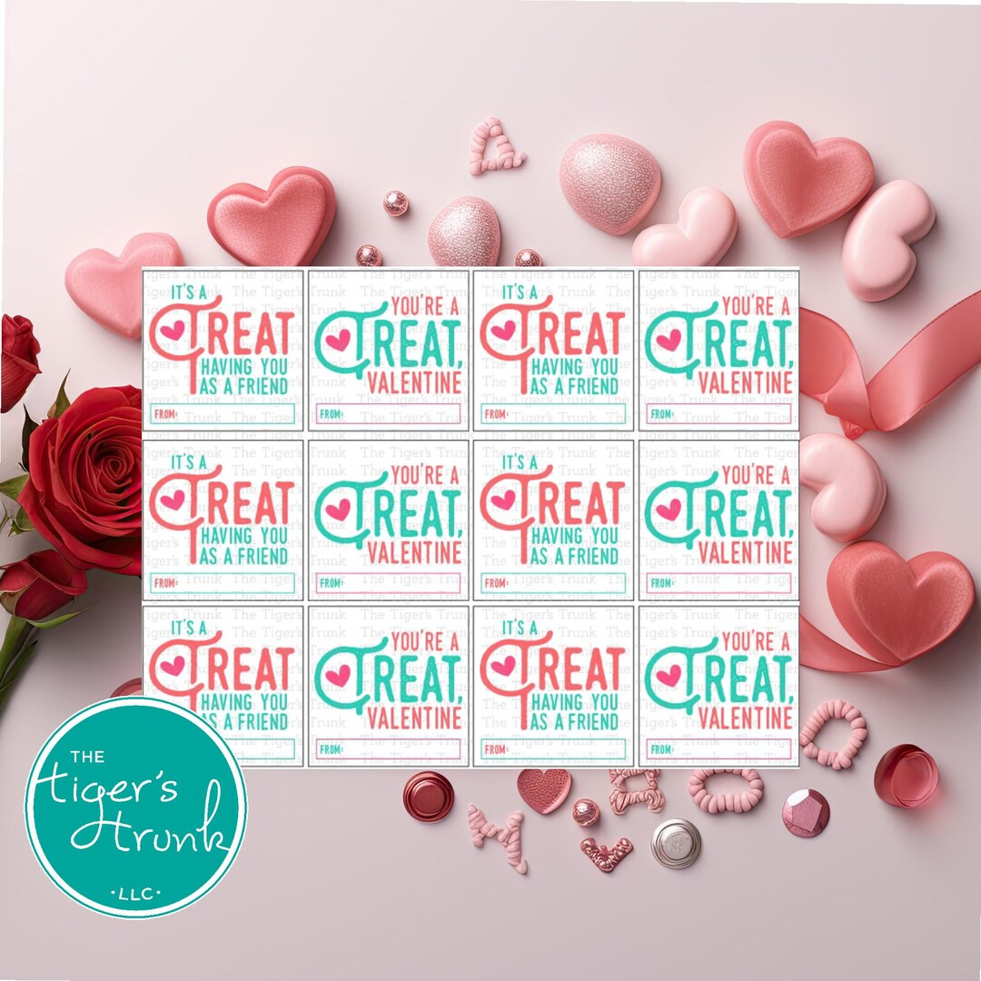 Printable Valentine Cards, Fun Treat-themed Puns, Instant Download ...