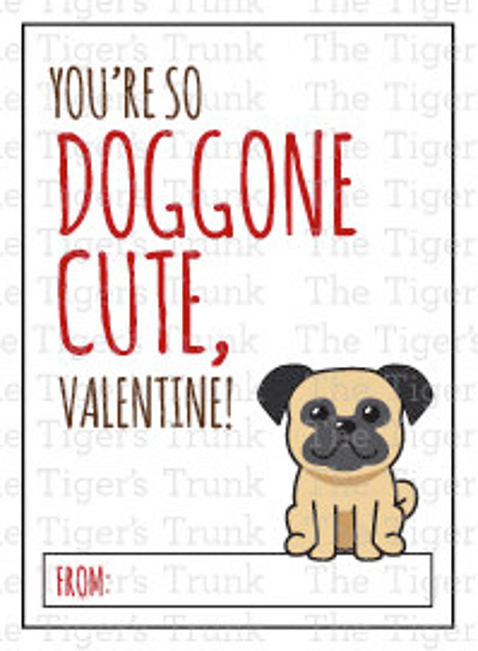 Puppy Valentines Printable Valentine Cards for Kids | Etsy