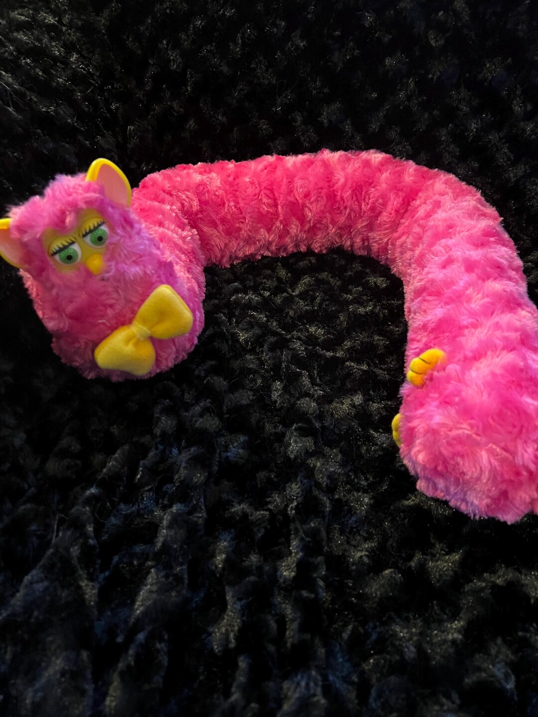 Long Furby Fancy Pink and Yellow Squeaky Boi medium Long Furby - Etsy