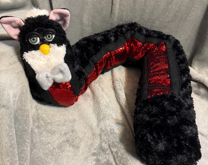 Long Furby - Fancy Long Furby Black/white With Red/gold Sequins. Non ...