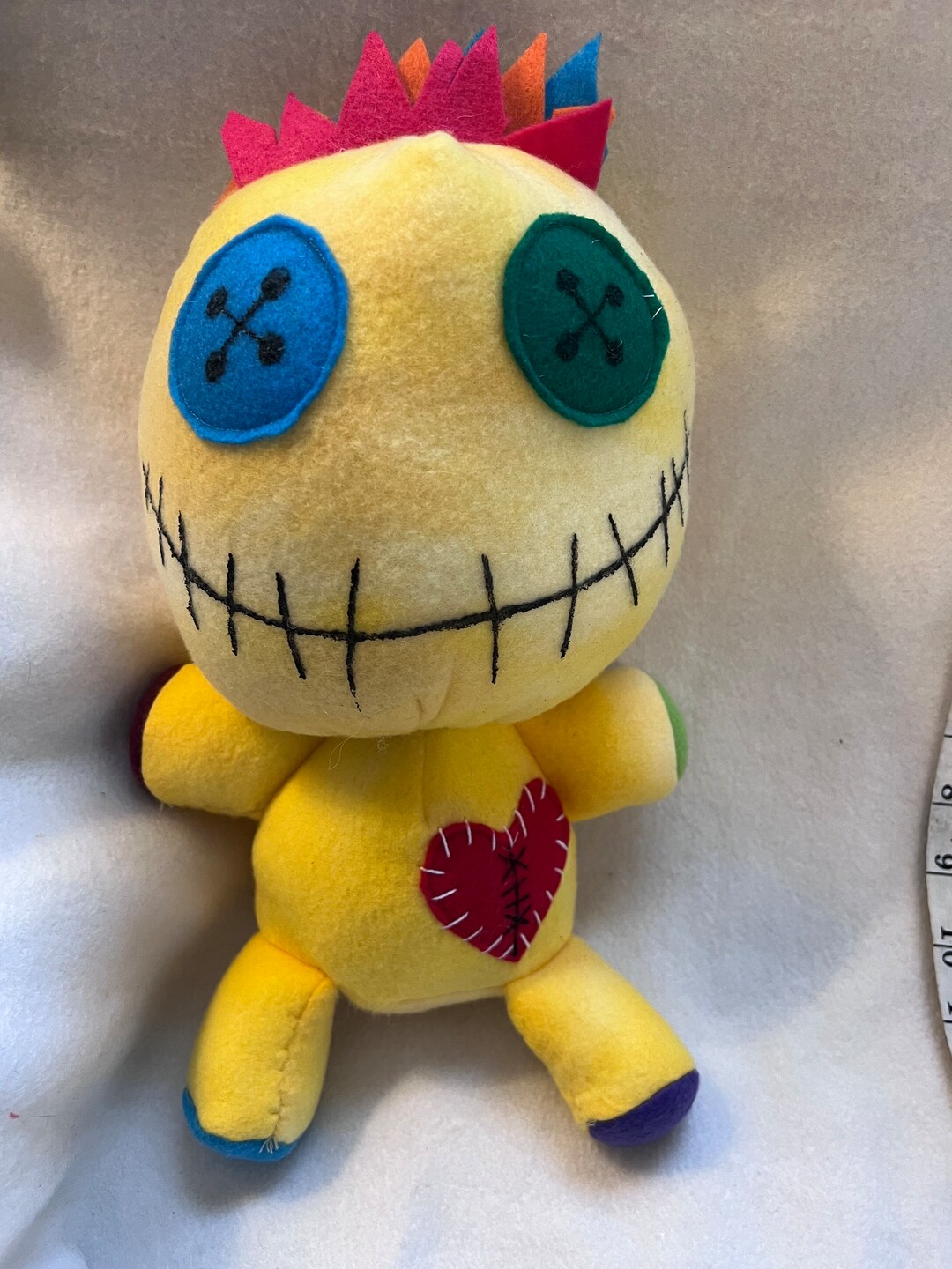 Voodoo Buddy. Yellow With Green/blue Eyes. Super Soft Plushie Handmade ...