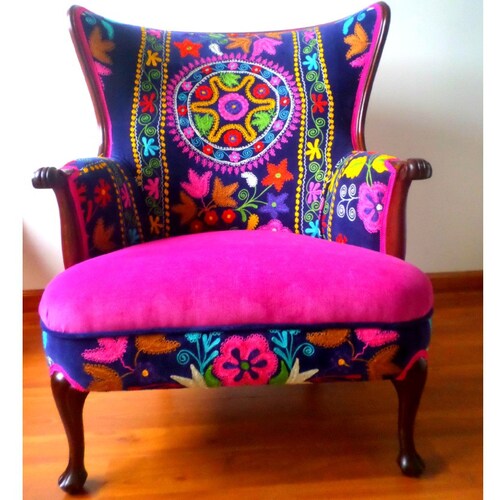 Made to Order Vintage Arm Chair Wing Back. Multicolor. Seat | Etsy