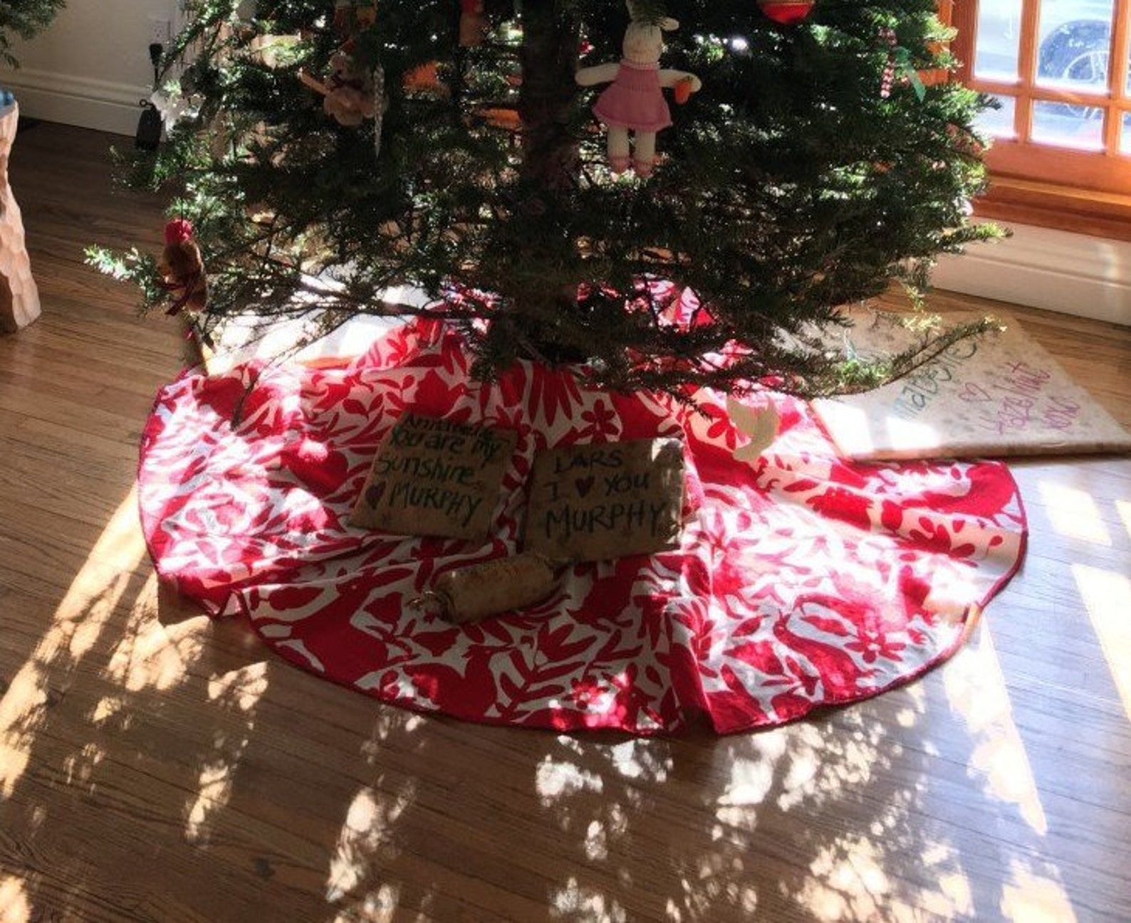 Otomi Christmas Tree Skirt Red Otomi Xmas Tree Skirt Xmas - Etsy