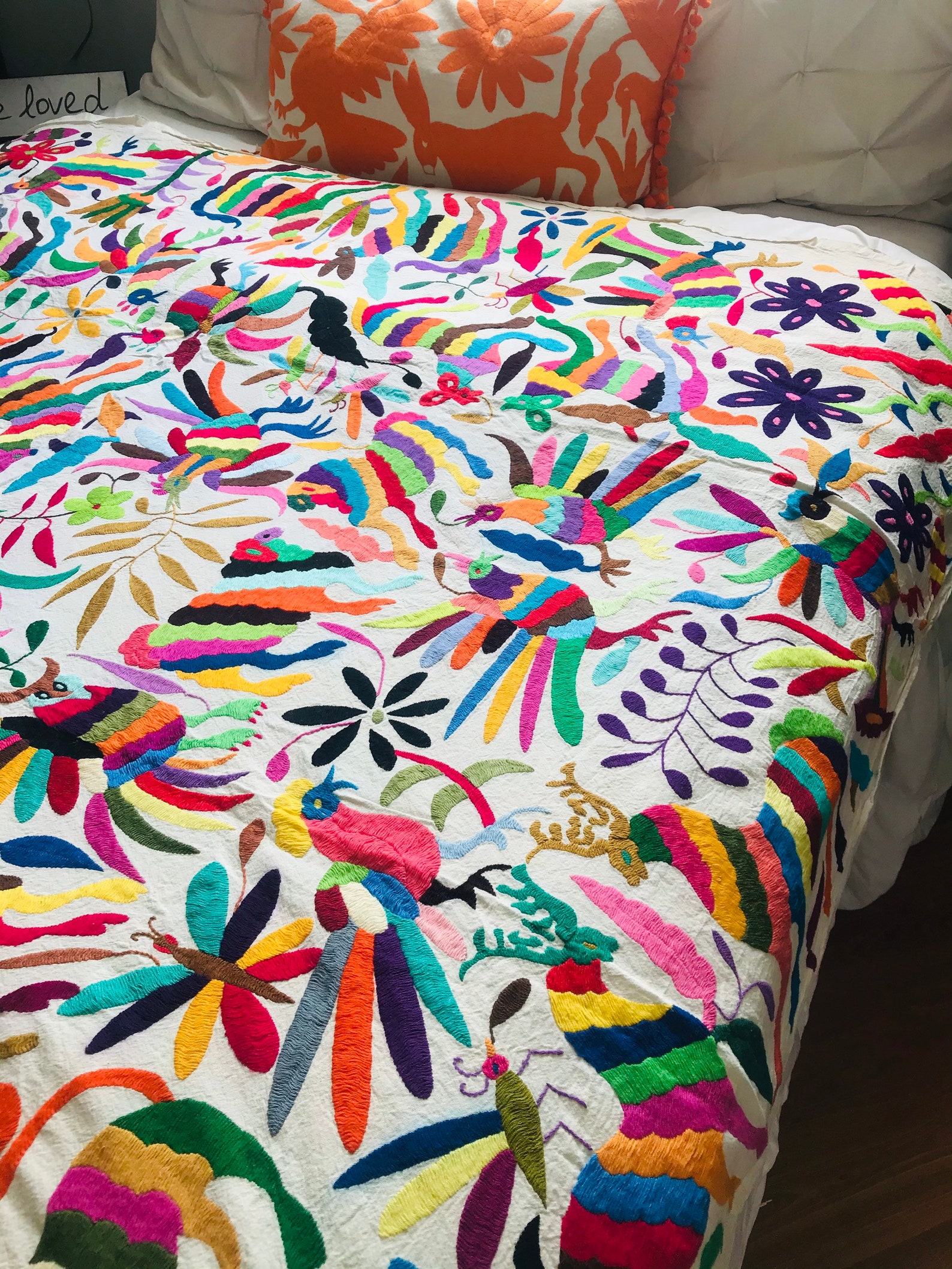 Ready to ship Multicolor handmade quilt handembroidered by | Etsy