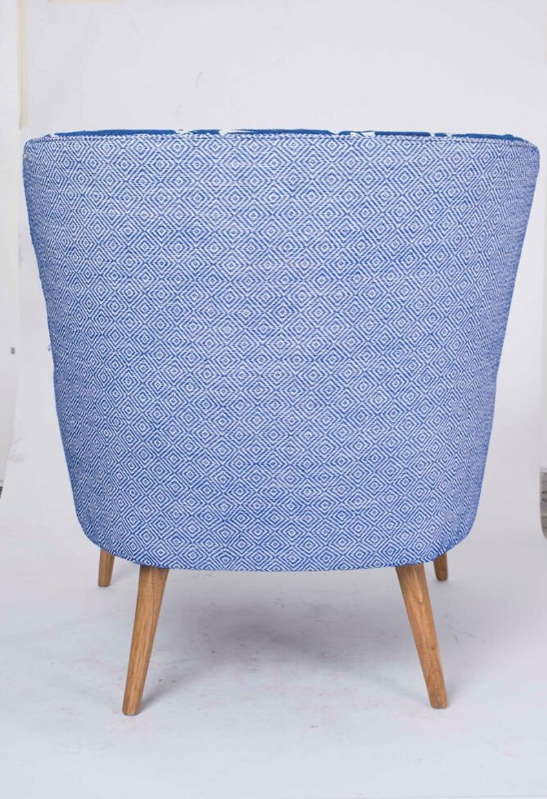 Mid-century Style Lounge Chair Bohemian Cobalt Blue Otomi - Etsy
