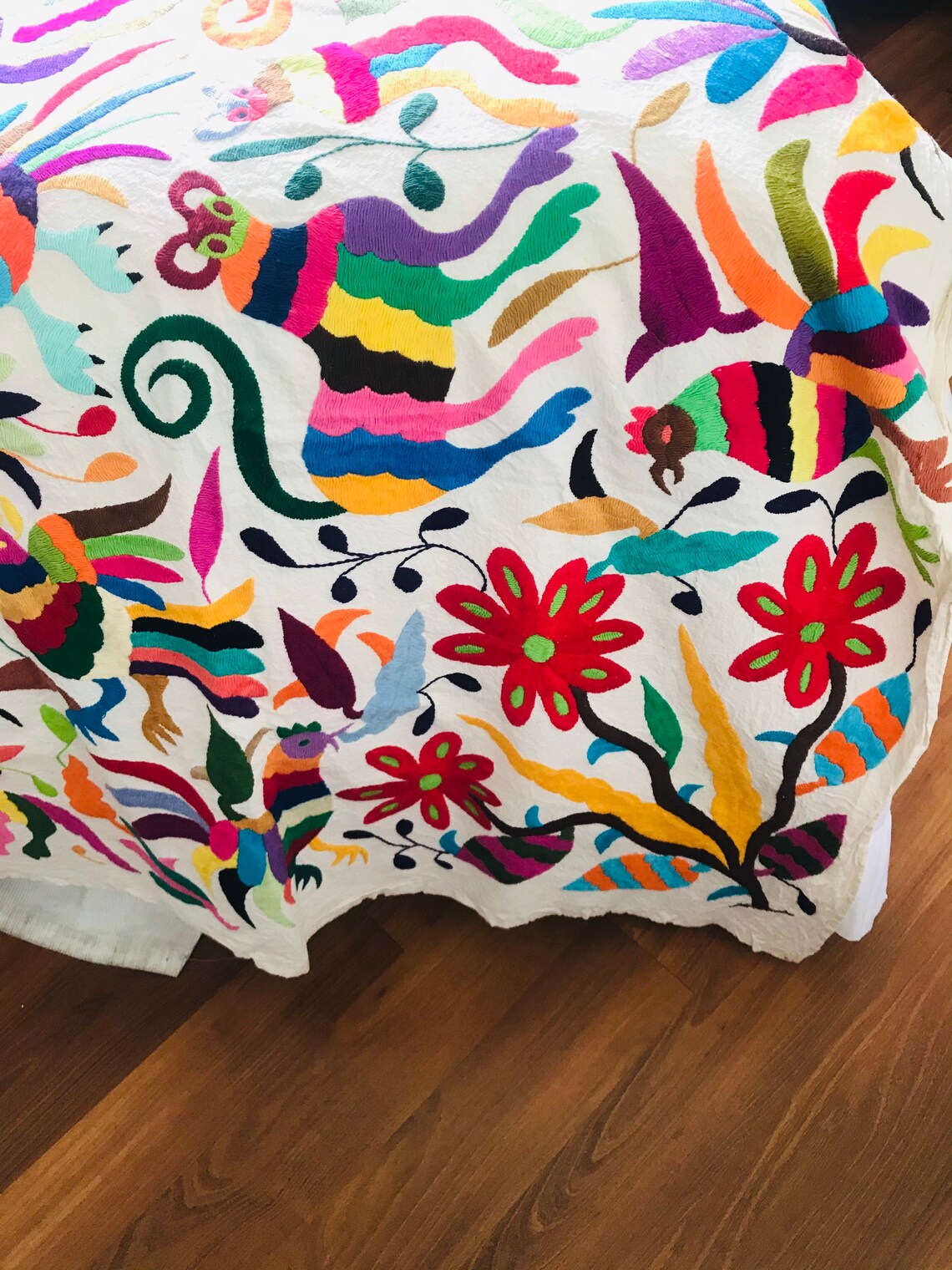 Ready to ship Multicolor handmade quilt handembroidered by | Etsy