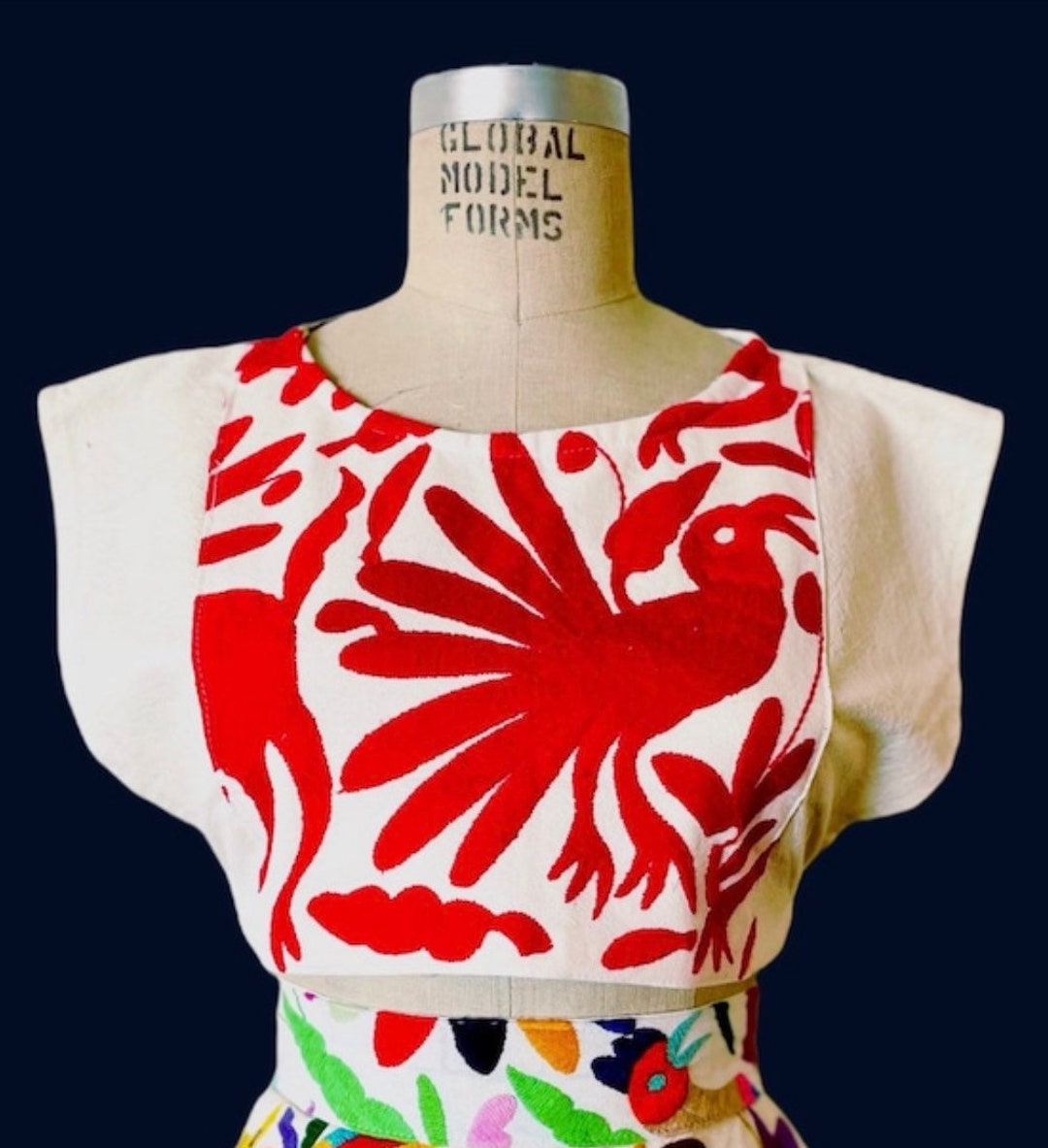 MESTIZA Adjustable Otomi Corset Top Hand Embroidered by otomi Women ...