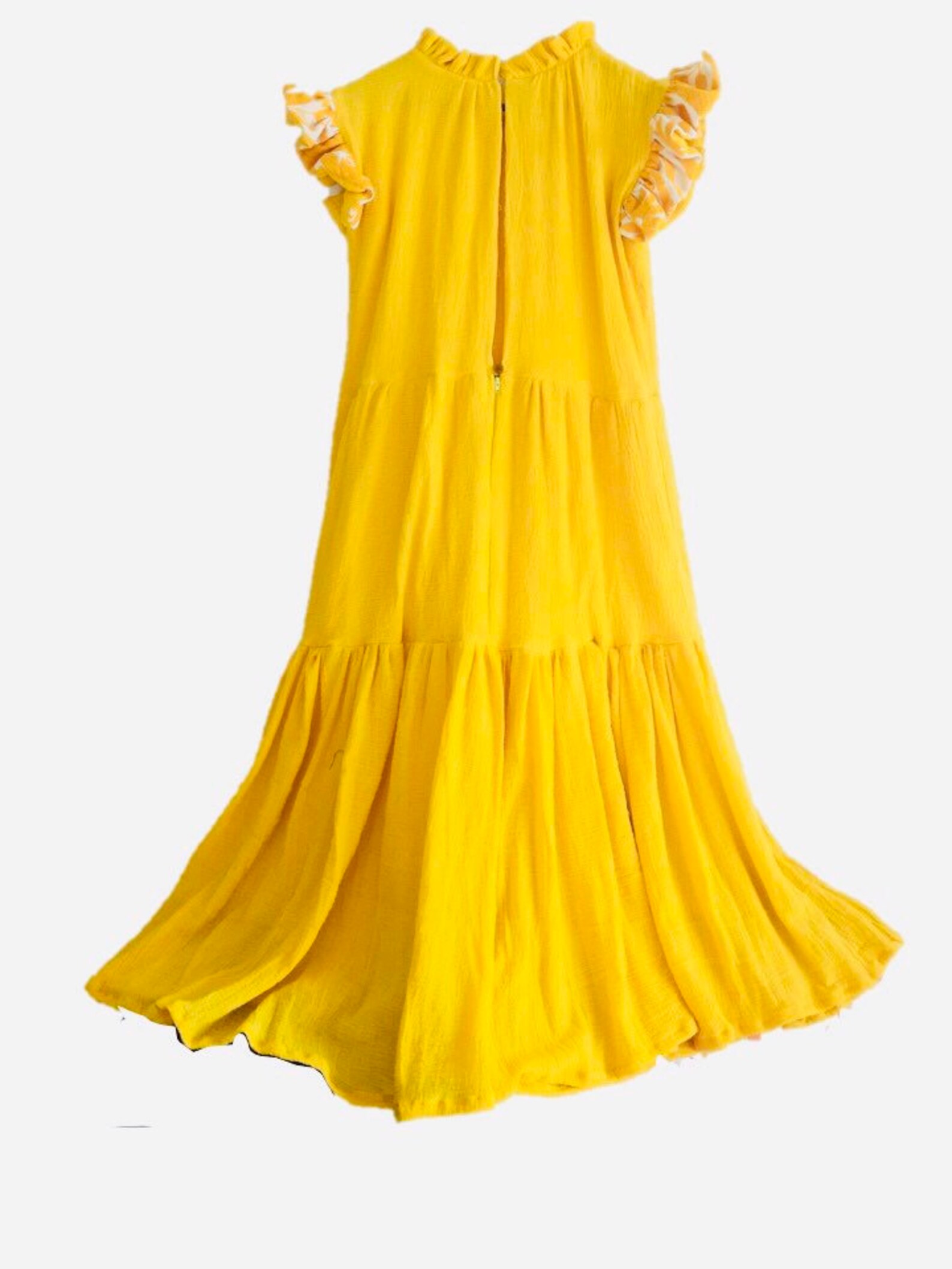 The MERIDA Boho Chic Dress Yellow Ruffles Resort Style - Etsy