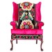 LOVE Birds Bohemian Chair Wingback Chair Stunning Embroidery Over Silk ...