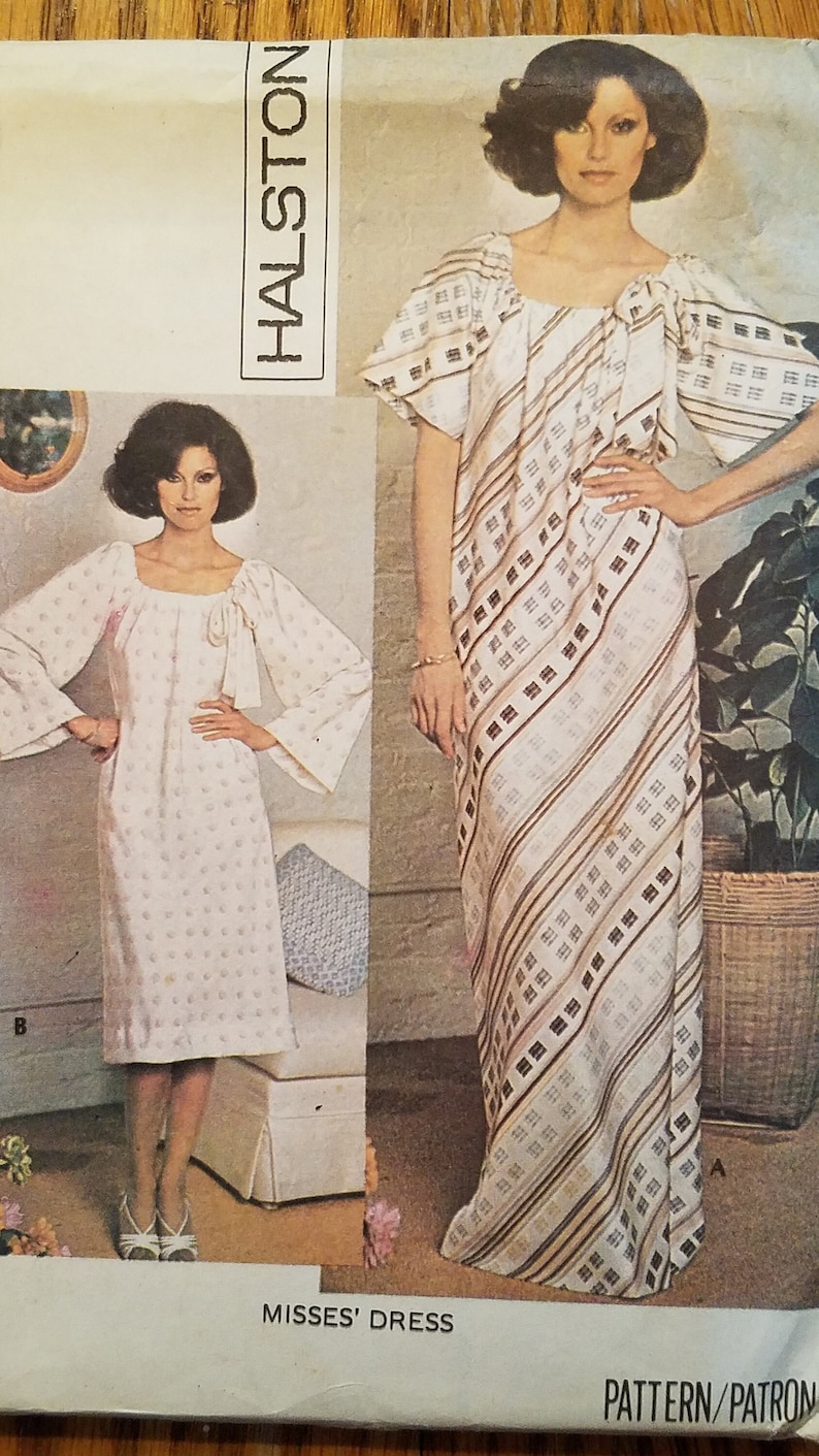 Halston Retro Sewing Pattern Designer Gown Timeless Lot 1976 Lot of 2 ...