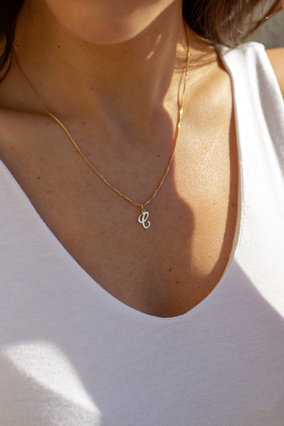 Personalized Initial Necklace Script Letter Jewelry Gifts - Etsy