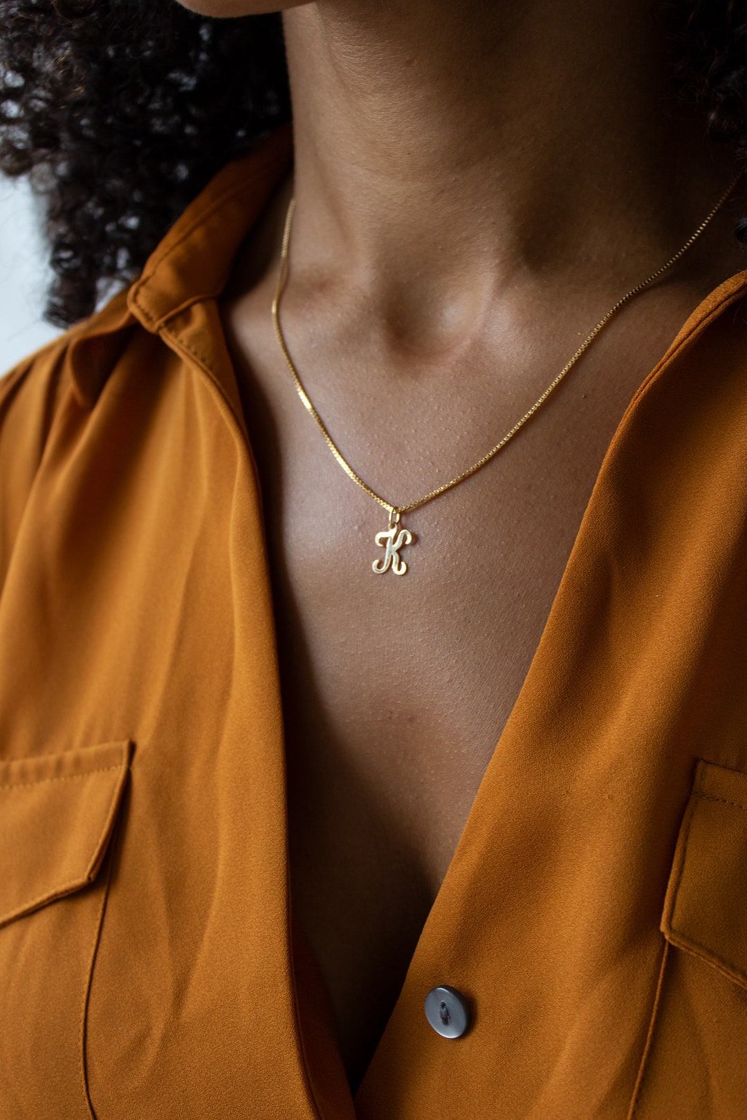 Personalized Initial Necklace - Script Letter Jewelry - Gifts for Her ...