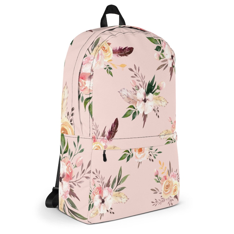 Floral Watercolor Bohemian Pink Women's Laptop Backpack or Diaper Bag ...