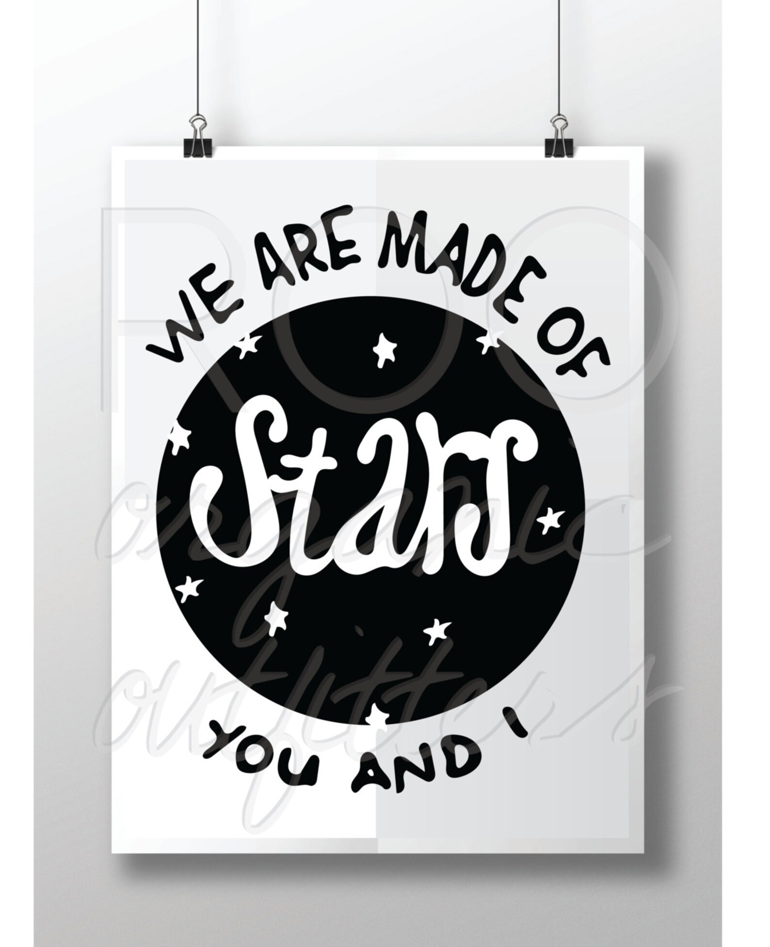 INSTANT DOWNLOAD- "we Are Made of Stars" Digital Printable Black and ...
