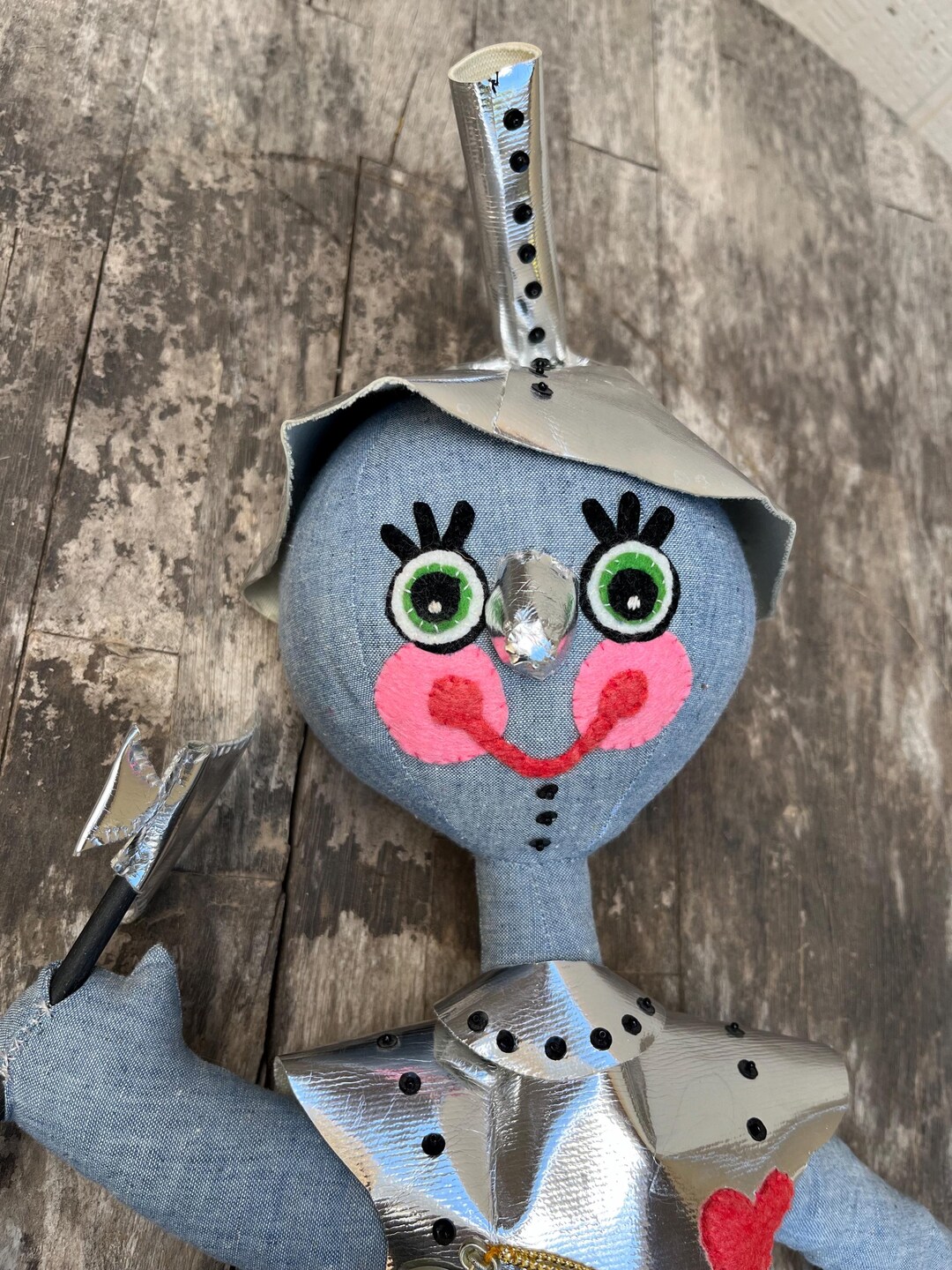 VTG Tin Man Plush Wizard of Oz Homemade 18” Grey - Etsy