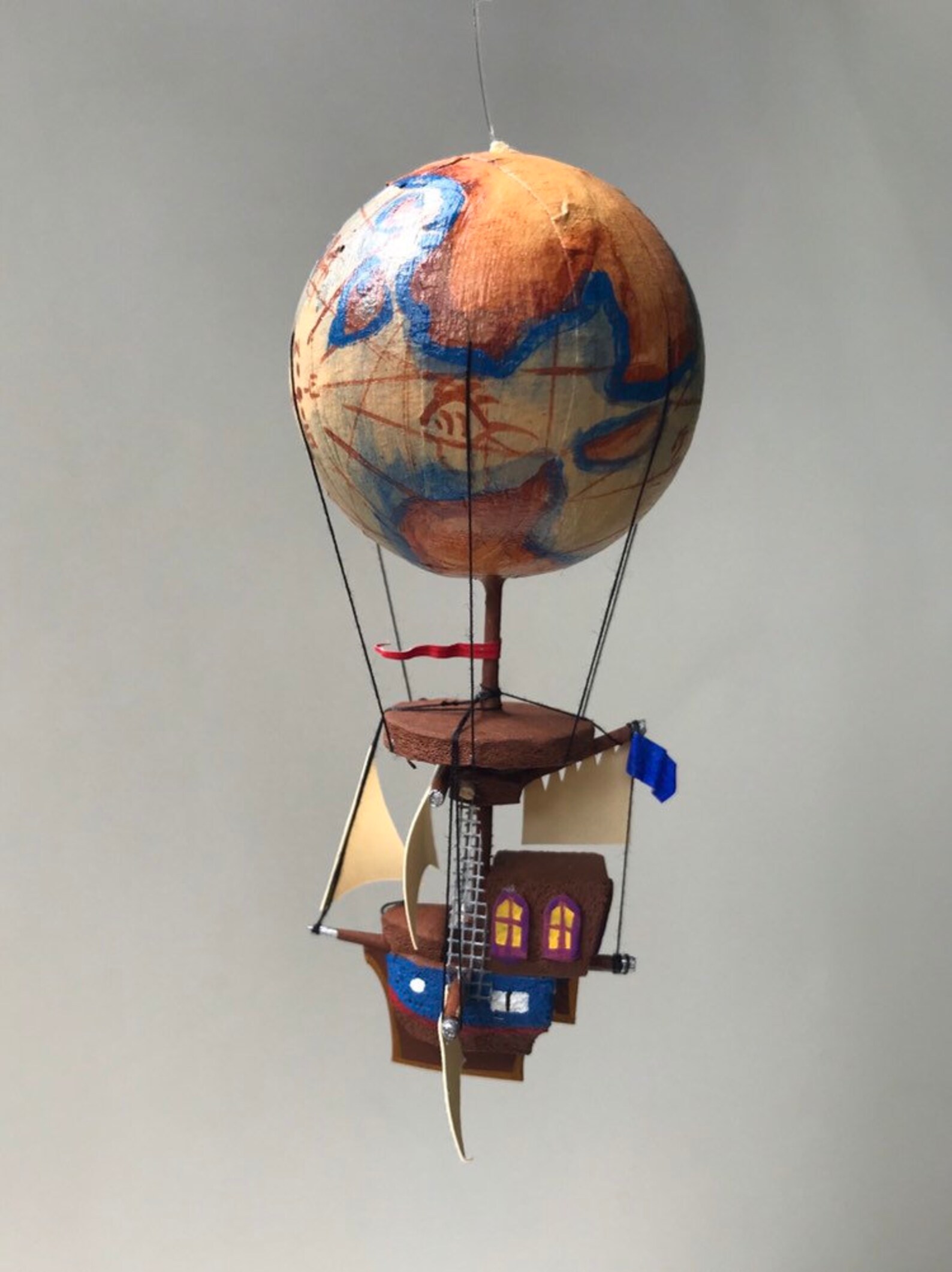 Colorful Map Airship Small | Etsy