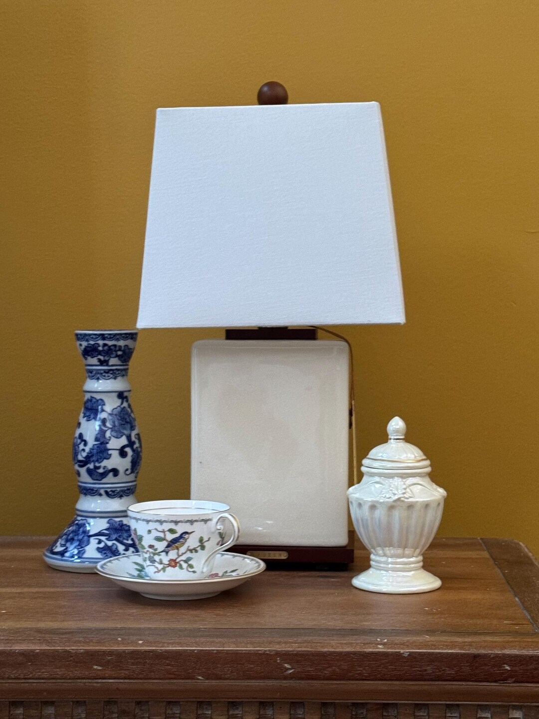 Ralph Lauren Table Lamp - Cream / Off-white Ceramic Rectangle 21" H - Etsy
