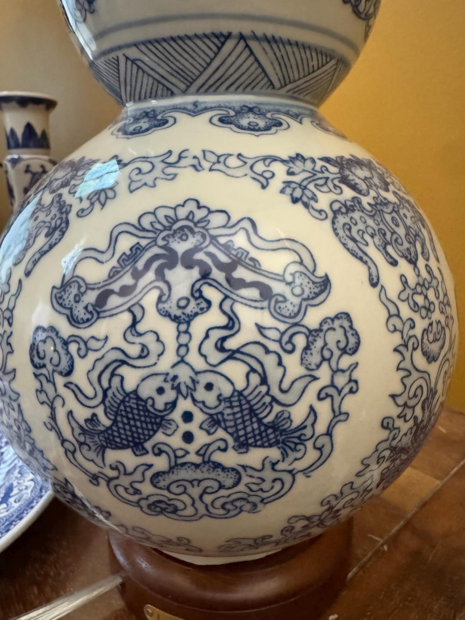 RALPH LAUREN Gourd Table Lamp - 21" H - Blue and White Chinoiserie ...