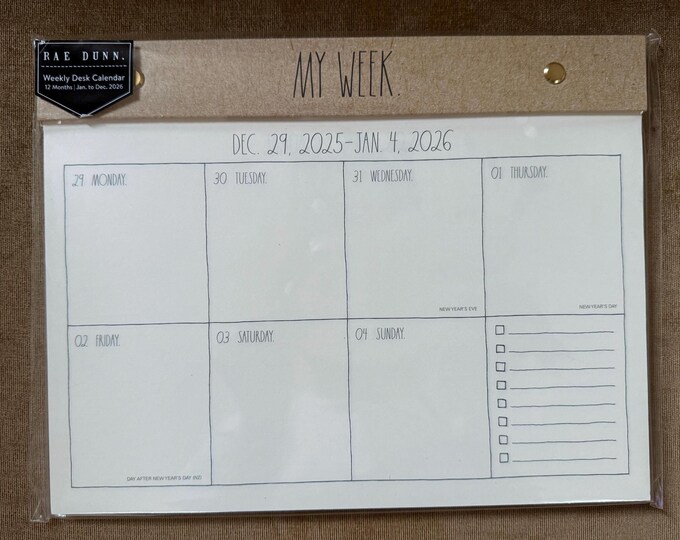 Rae Dunn Weekly Desk Planner 2026 With Bee Notecards - Etsy