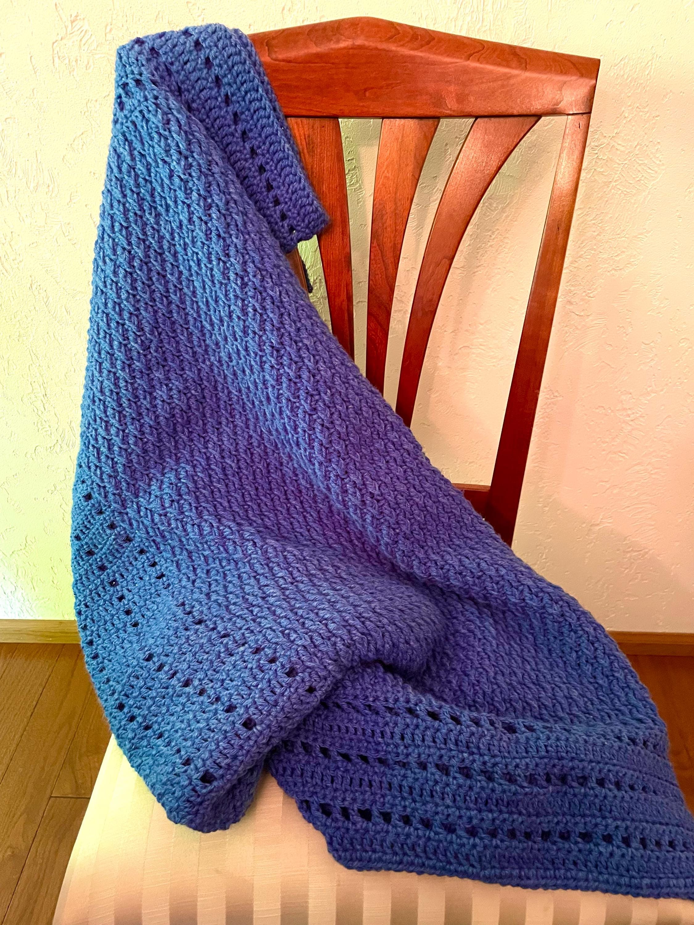 Crochet Blanket PATTERN: Textured Design With Built-in Border (PDF ...