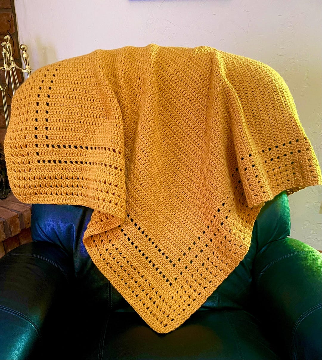 Crochet Blanket Pattern: Textured Design With Built-in Border (PDF ...