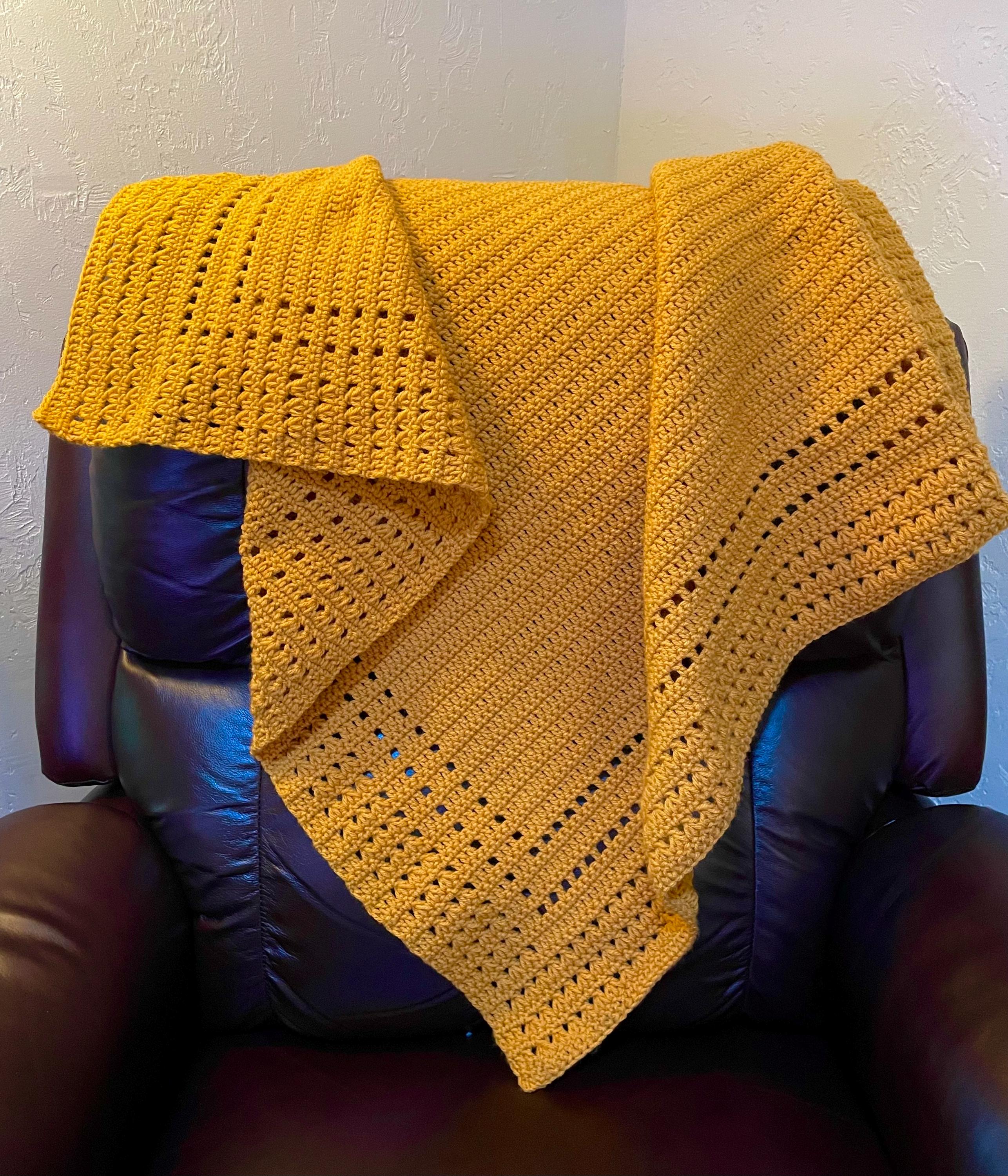 Crochet Blanket Pattern: Textured Design With Built-in Border (PDF ...