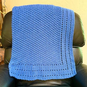 Crochet Blanket PATTERN: Textured Design With Built-in Border (PDF ...