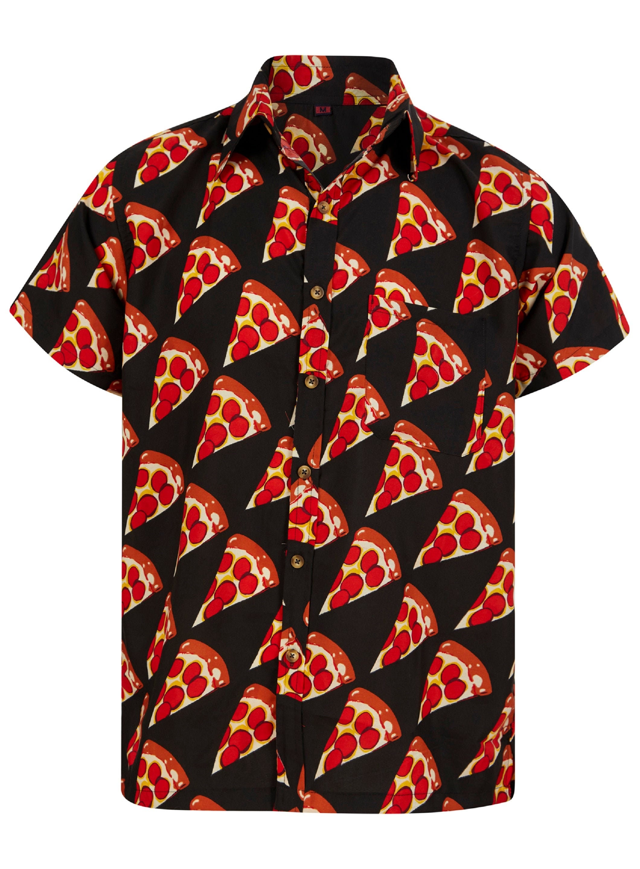 Pizza Shirt Hawaiian Shirt Mens Top Button Loud Aloha Holiday - Etsy UK