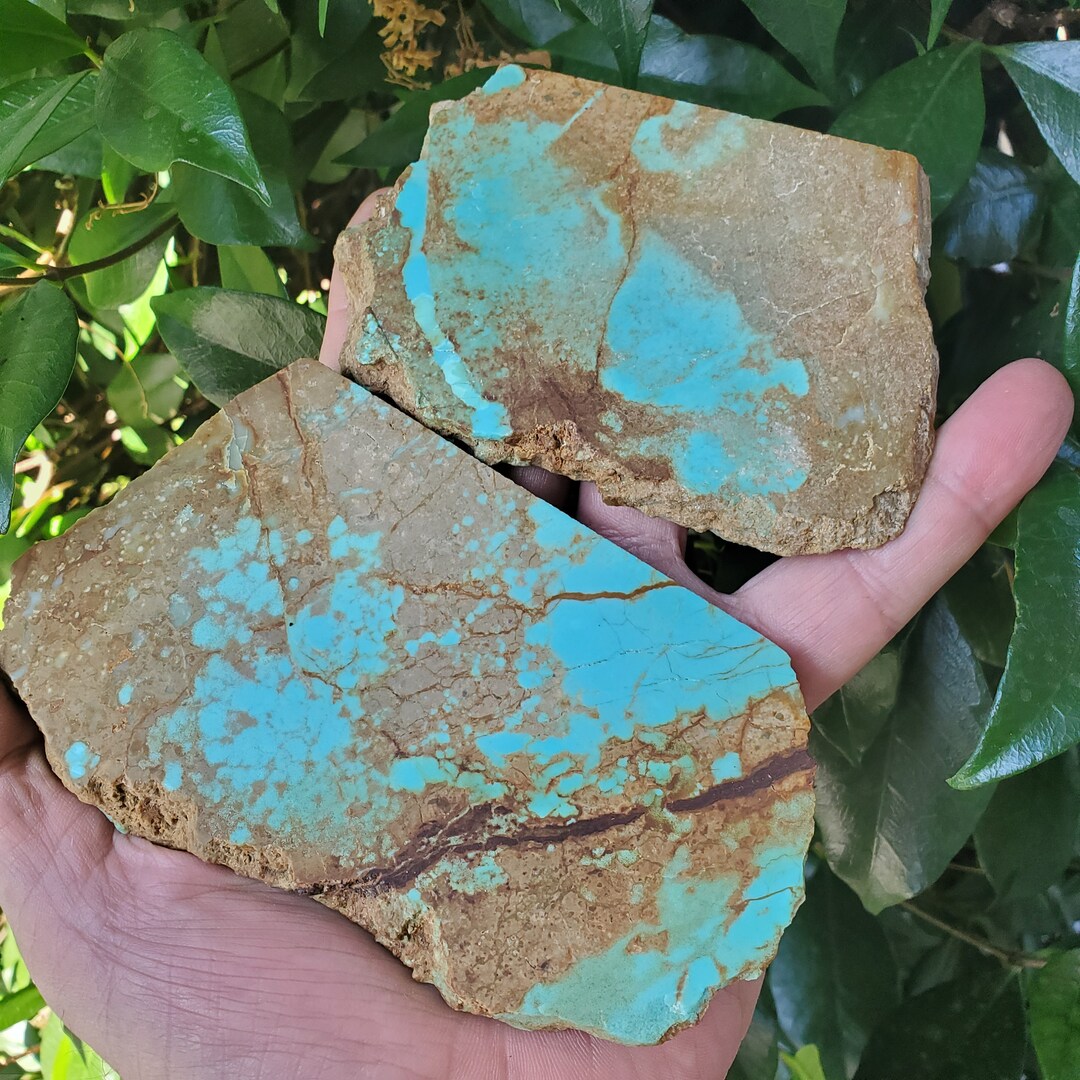 2 Big ------ Kingman Turquoise Slabs - Etsy