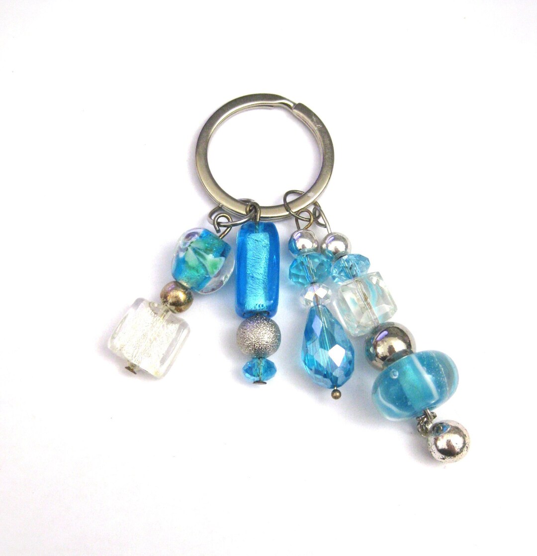 Jeweled Key Rings - Turquoise - Key Ring, Purse, Tote Decor - 3 1/4 ...