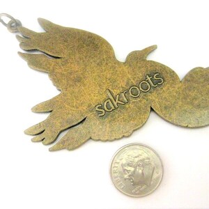 Jewelry Supplies - Bird Pendant Metal Enamel Sakroots Large Key Fob ...
