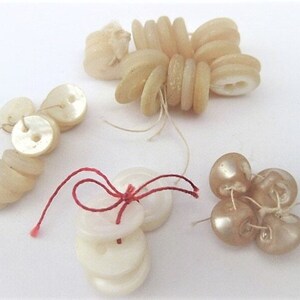 Vintage Accessories MOP Buttons Various Sizes White Round Shank/no ...