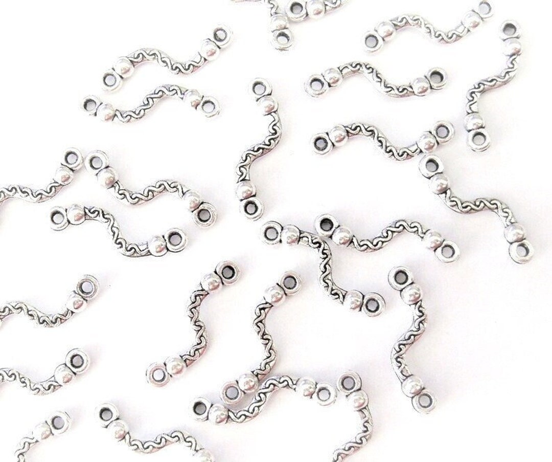 Jewelry Supplies ~ 25 Squiggly Connector Links - 7/8" Long Silver-tone ...