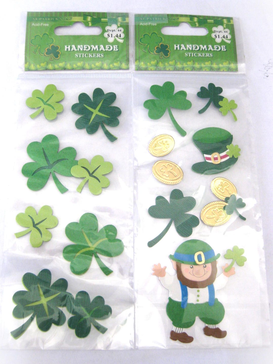 Craft Supplies ~ Stickers St. Patrick's Day - Leprechaun, Clovers ...