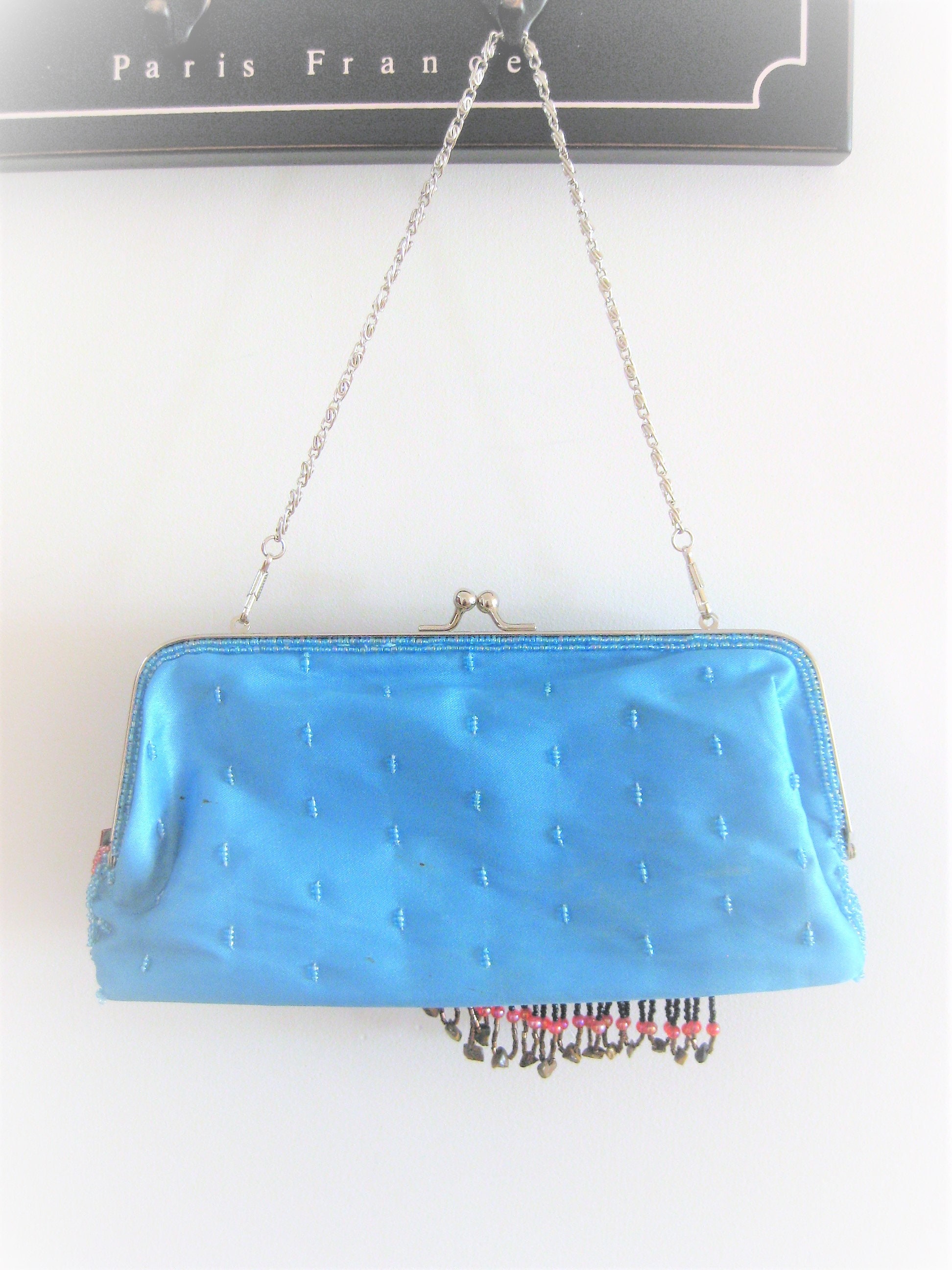 Vintage Purses Beaded Clutch Purse Handbag Turquoise Blue - Etsy España